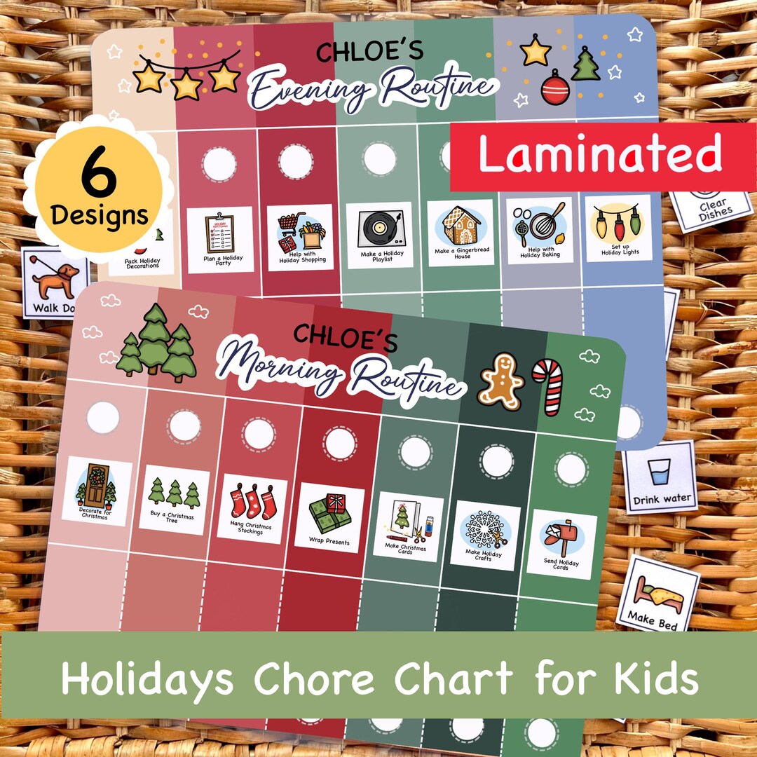 Chore Chart Christmas Routine Kids, Planning Toddler Bedtime Routine ...
