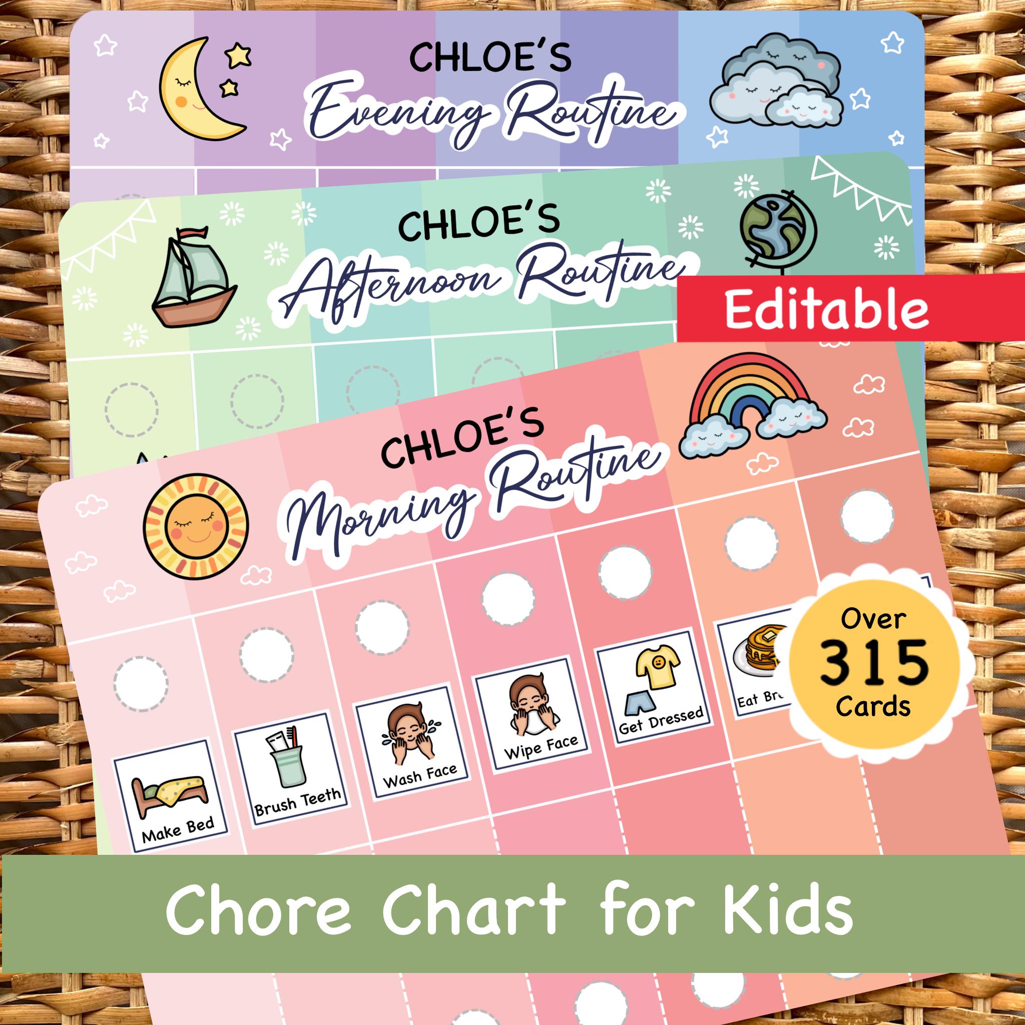 Editable Kids Routine Chart: Morning, Afternoon, Evening Visual ...