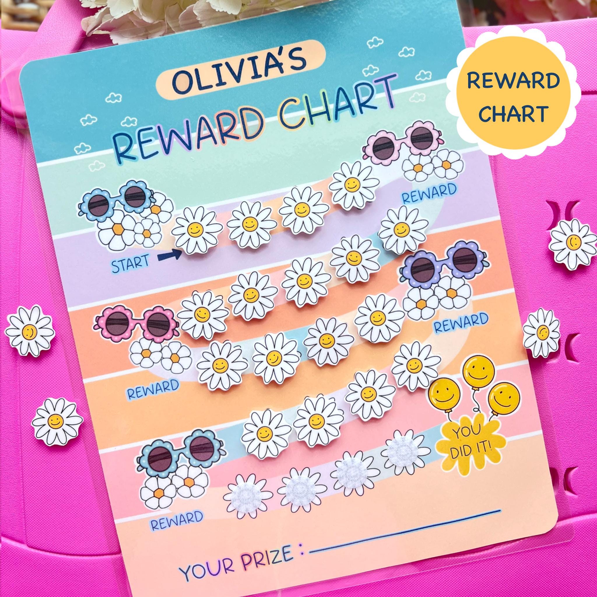 Groovy Boho Kids Reward Chart: Printable Goal Tracker (digital Download ...