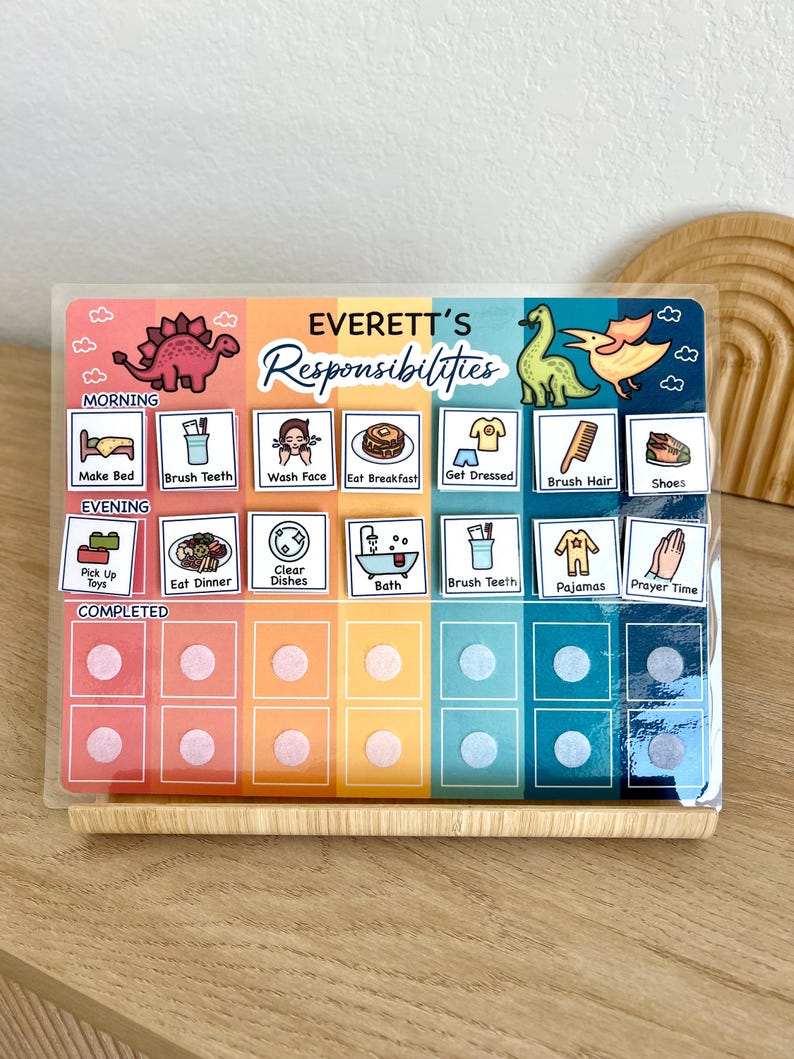 Personalized Laminated Routine Chart: Daily Visual Schedule for Kids - Etsy
