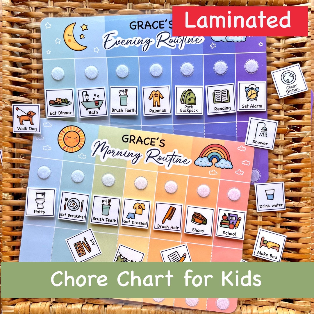 Morning, Afternoon & Evening Routine Chart, Planning Toddler Bedtime ...