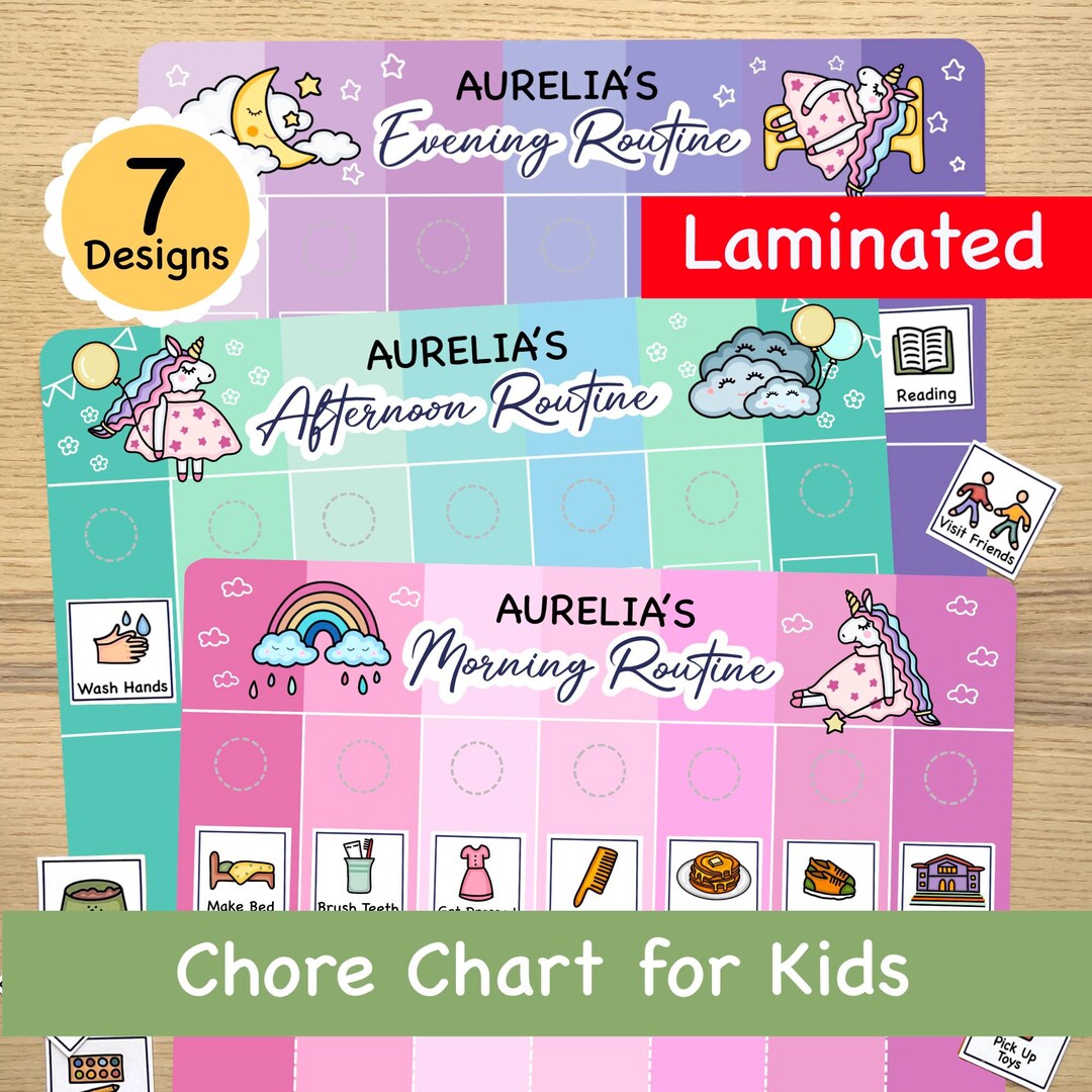 Morning, Afternoon & Evening Routine Chart, Planning Toddler Bedtime ...
