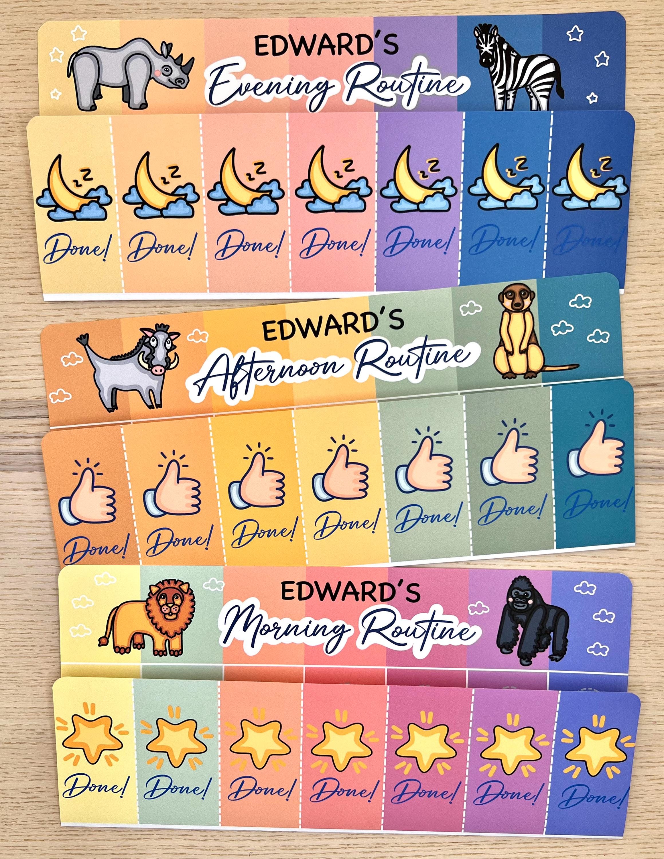 Personalized Kids Routine Chart: Laminated Visual Schedule, Chore Chart ...
