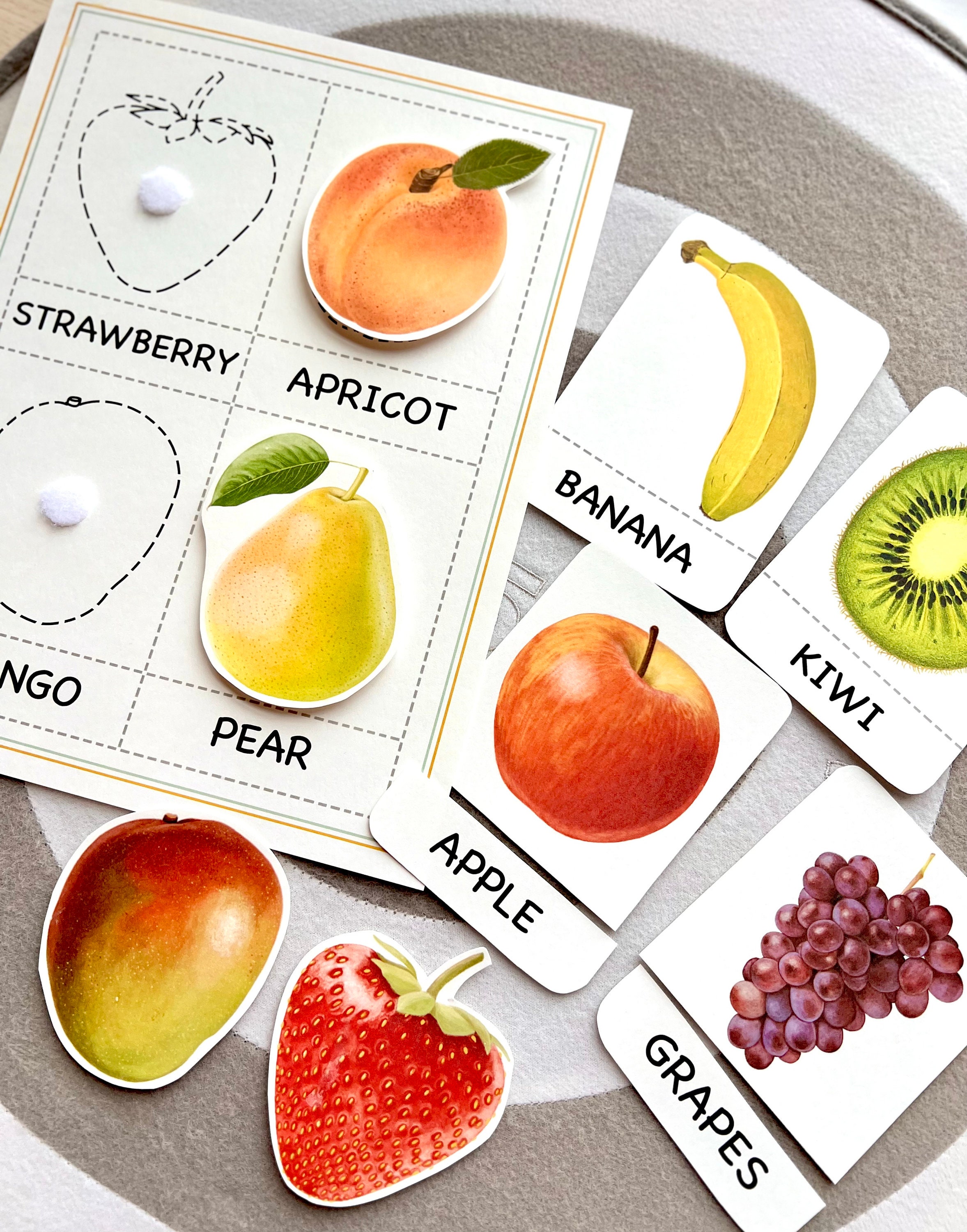 Fruits Flash Cards: Montessori Toddler Learning (printable) - Etsy