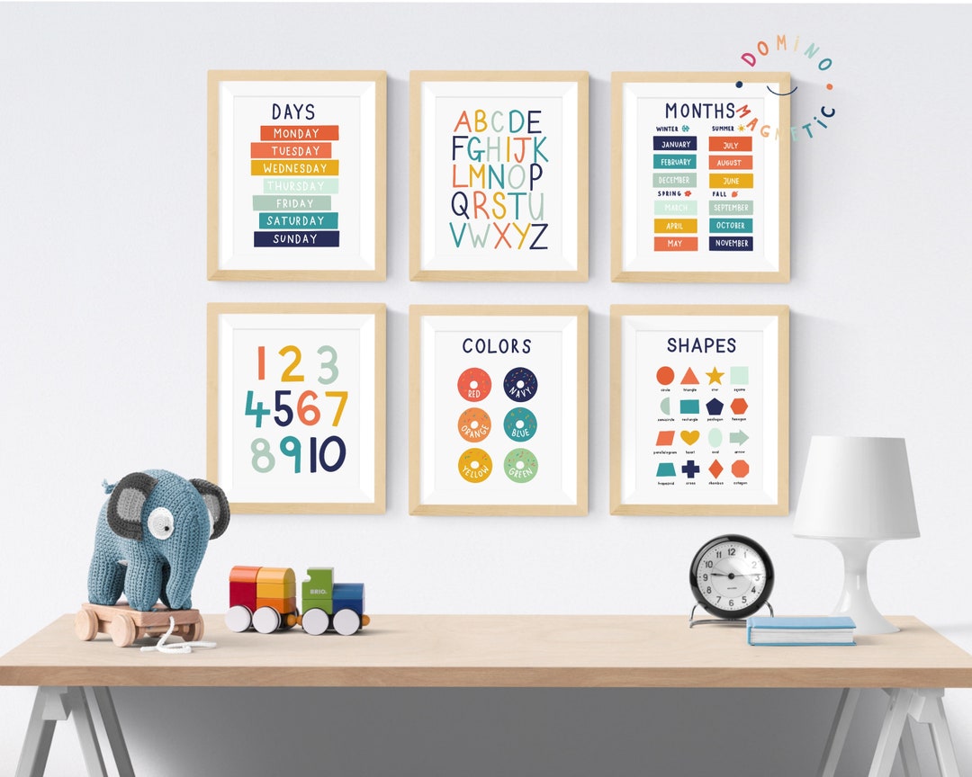 Set of Educational Posters, 6 Homeschool Prints, Montessori Classroom ...