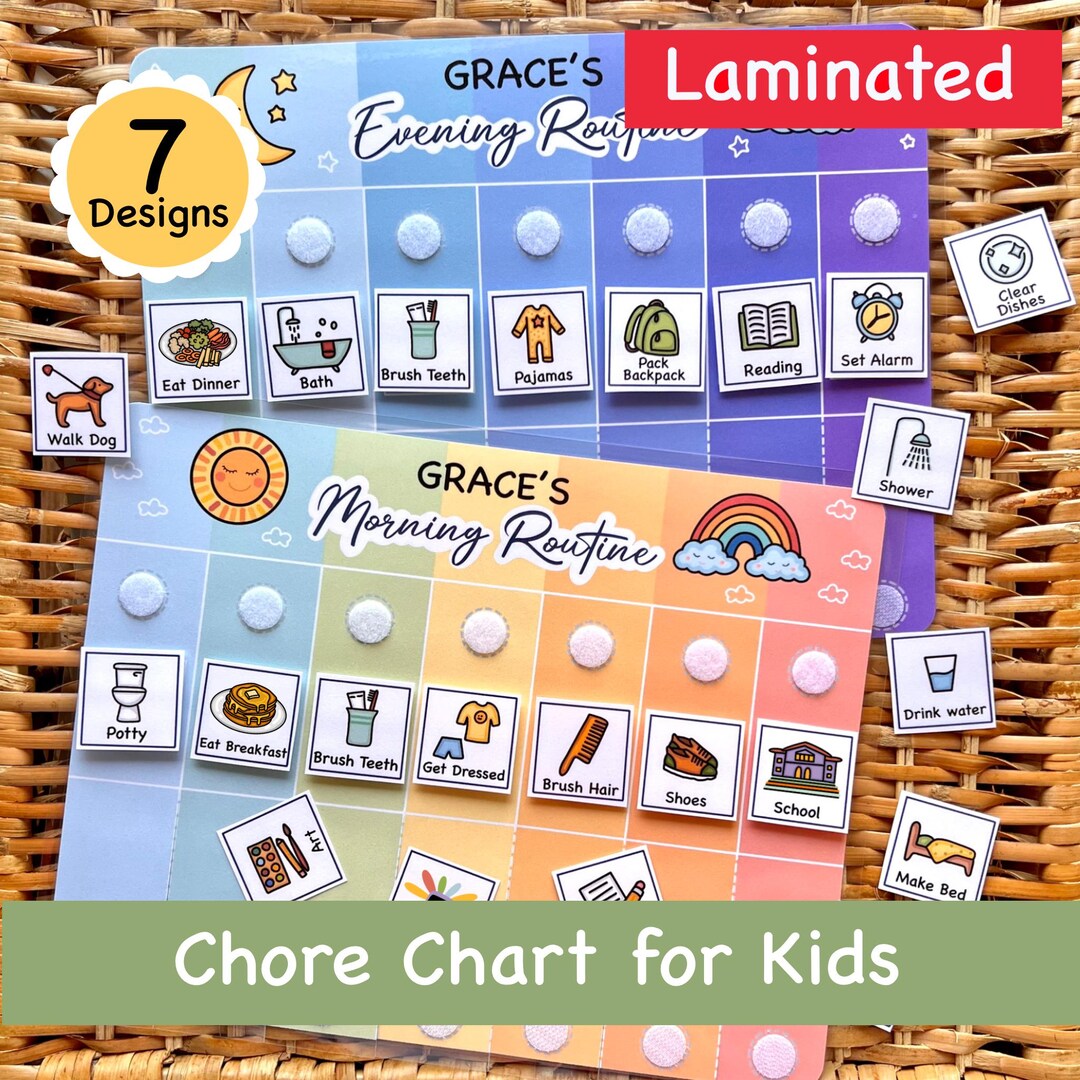 Morning, Afternoon & Evening Routine Chart, Planning Toddler Bedtime ...