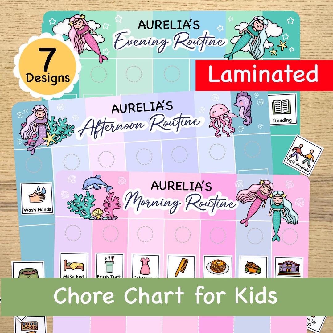 Morning, Afternoon & Evening Routine Chart, Planning Toddler Bedtime ...