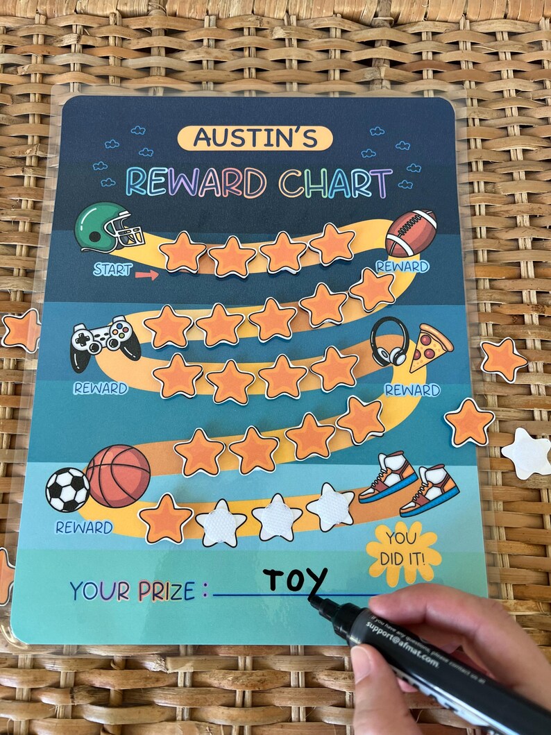 Printable Kids Reward Chart: Rainbow Theme, Goal Tracker (digital ...