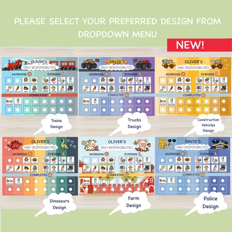 Daily Responsibilities Chore Chart for Kids. - Etsy