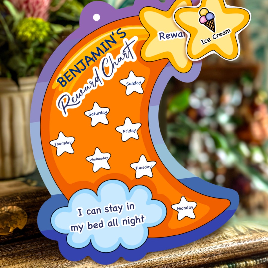 Bedtime Reward Chart for Kids, Laminated Bedtime Chart, Daily Chore ...