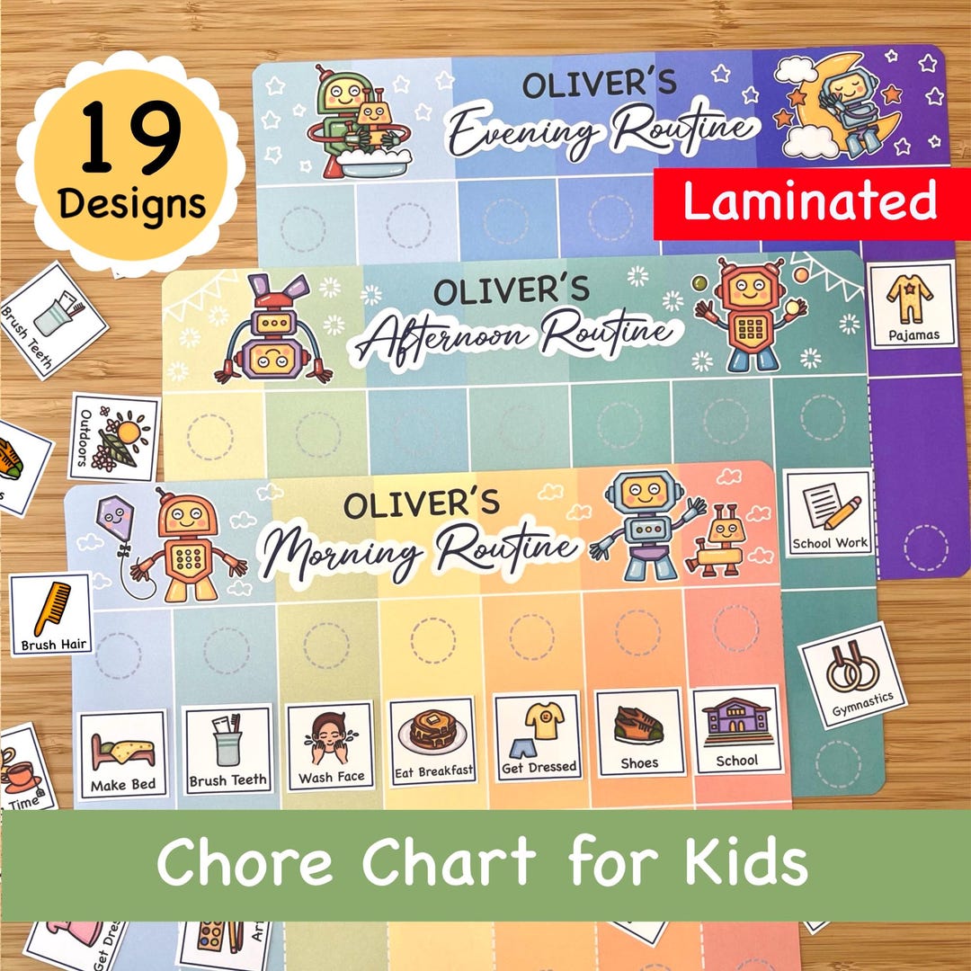 Morning, Afternoon & Evening Routine Chart, Planning Toddler Bedtime ...