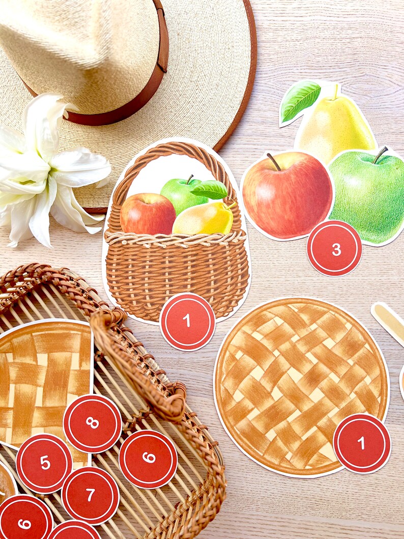 Apple Counting Game: Montessori Toddler Busy Book (printable) - Etsy