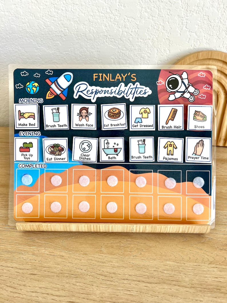 Laminated Kids' Daily Routine Chart: Visual Schedule, Chore Chart - Etsy