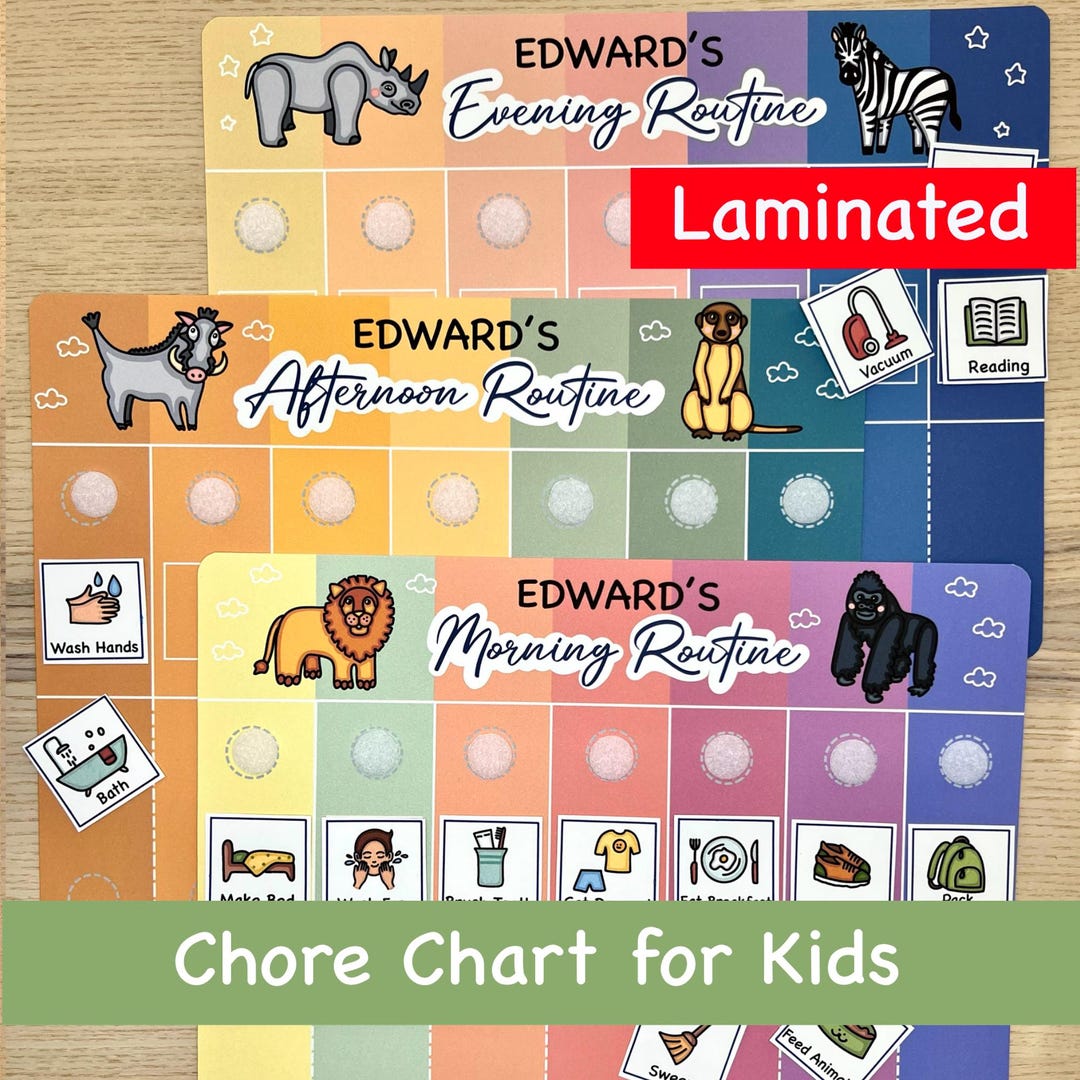 Morning, Afternoon & Evening Routine Chart, Planning Toddler Bedtime ...