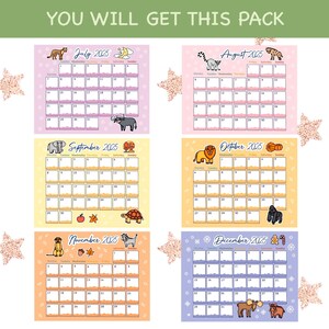 2025 Calendar Printable for Kids, Digital Planner, Wall Calendar ...