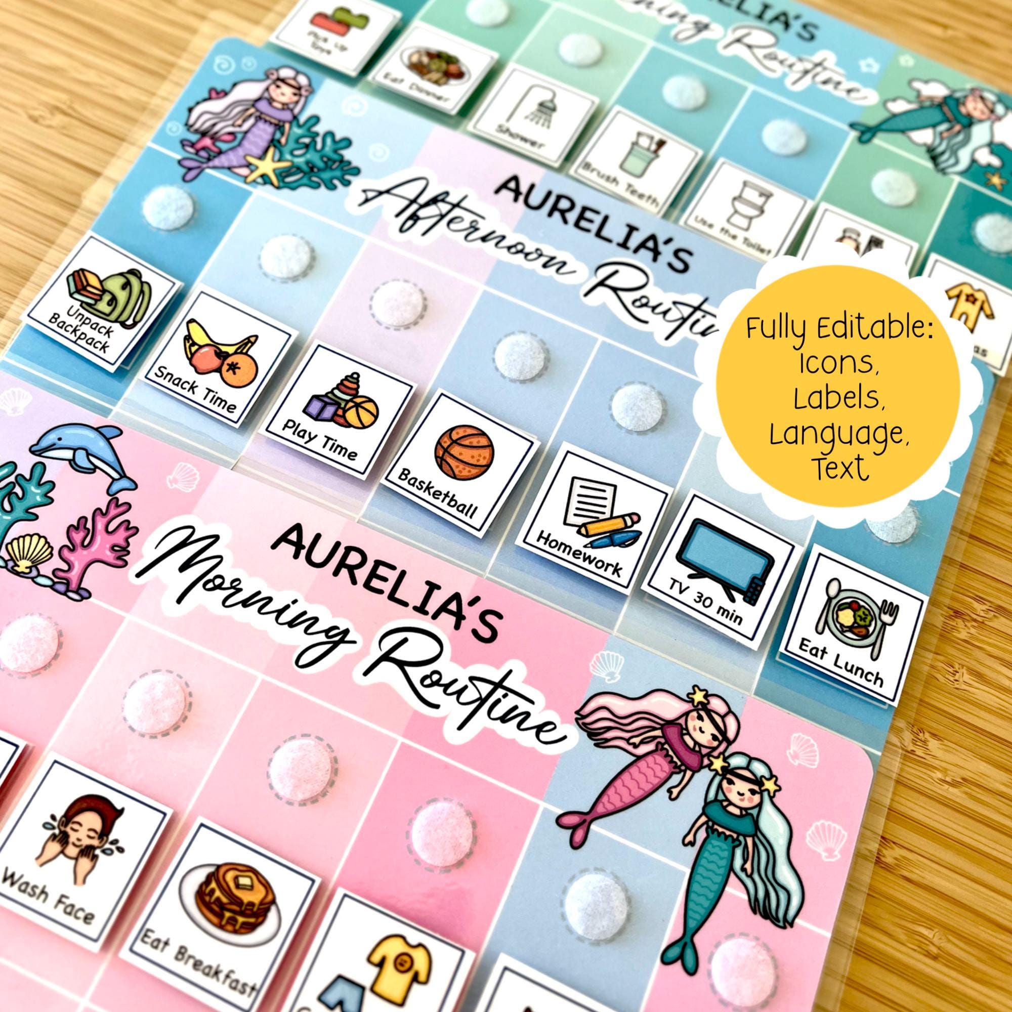 Editable Kids Routine Chart: Morning, Afternoon, Evening Visual ...