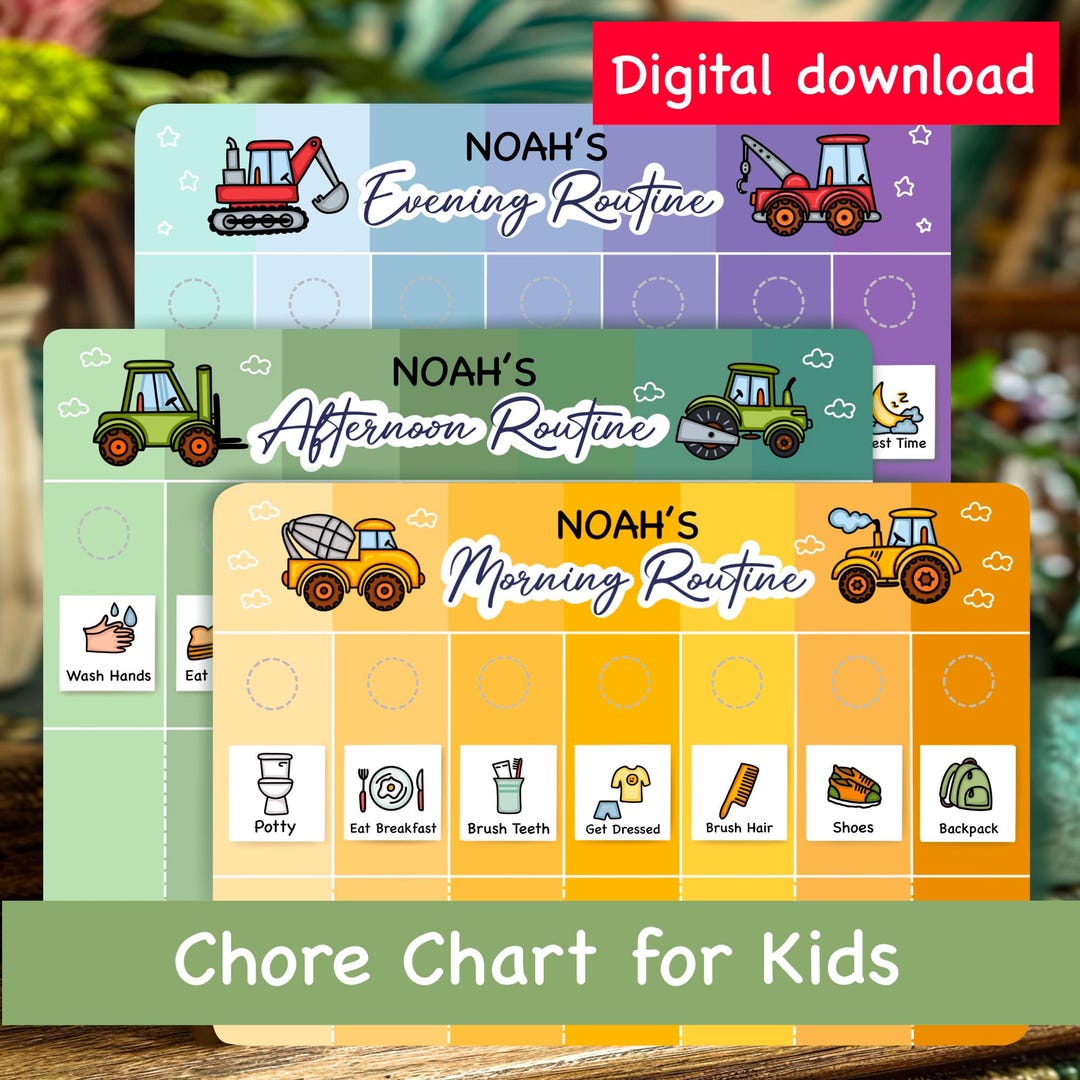 Toddler Routine Chart: Visual Schedule, Chore Chart (digital Download ...