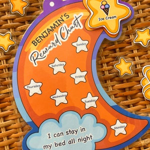 Bedtime Reward Chart for Kids, Laminated Bedtime Chart, Daily Chore ...