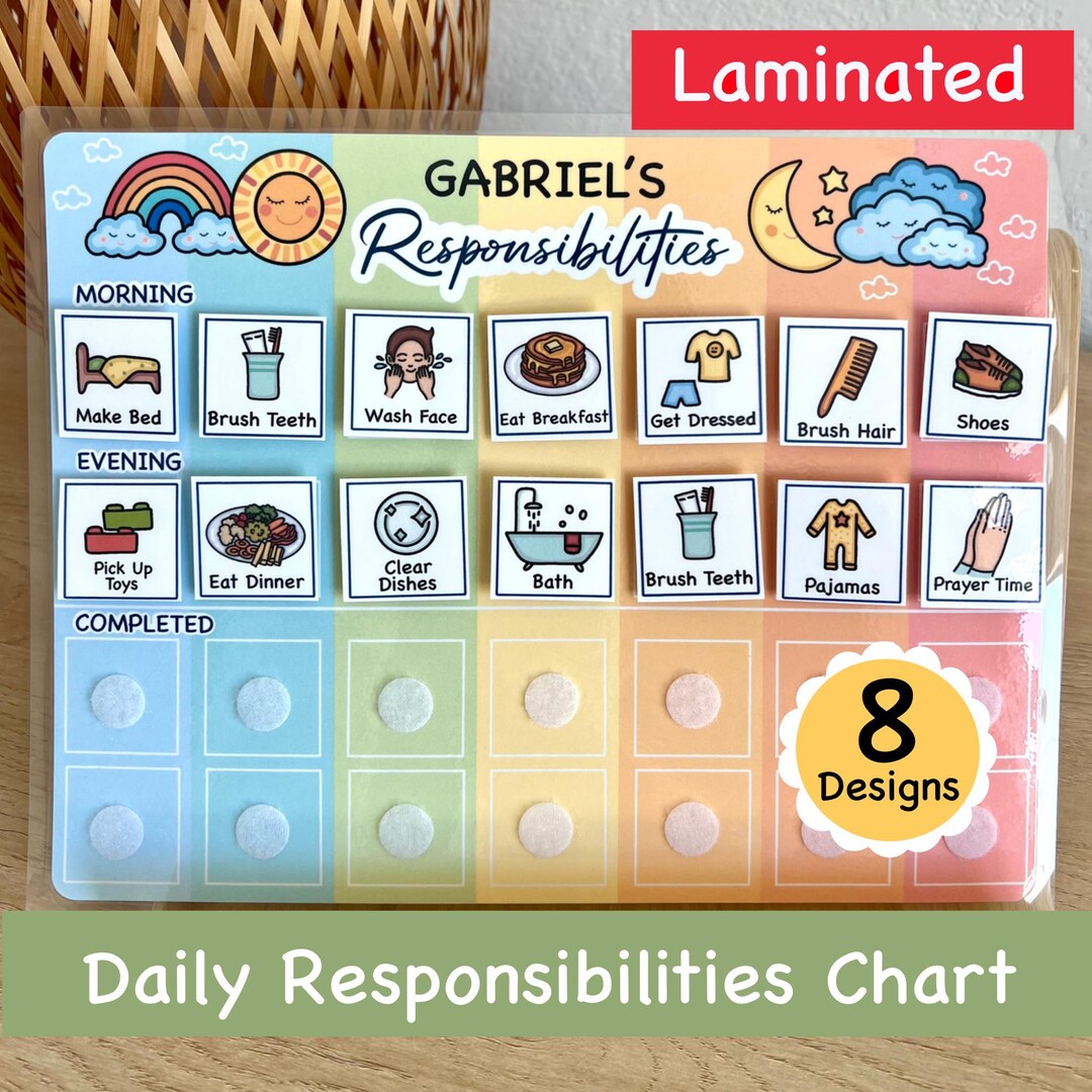 Morning, Afternoon & Evening Routine Chart, Planning Toddler Bedtime ...