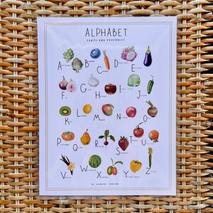 Printable Alphabet Game: Beginning Sounds, Fruits & Vegetables (digital ...