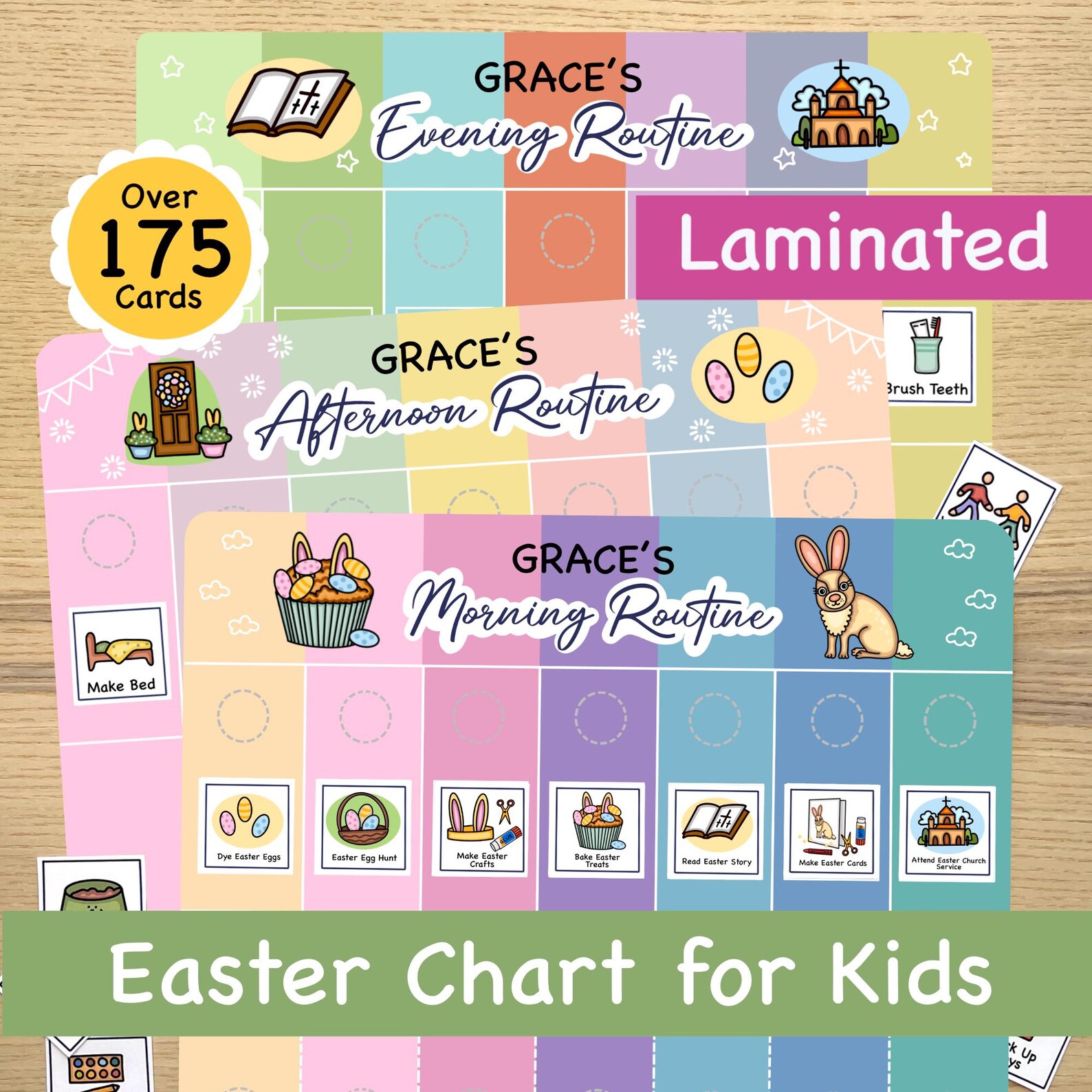 Personalized Easter Chore Chart: Kids' Daily Routine, Visual Schedule ...