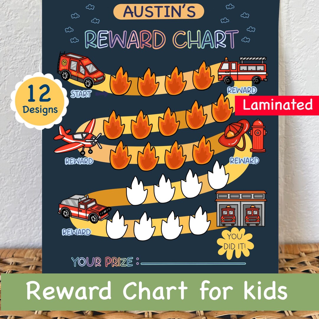 Personalized Kids Reward Chart: Laminated Behavior & Potty Training - Etsy