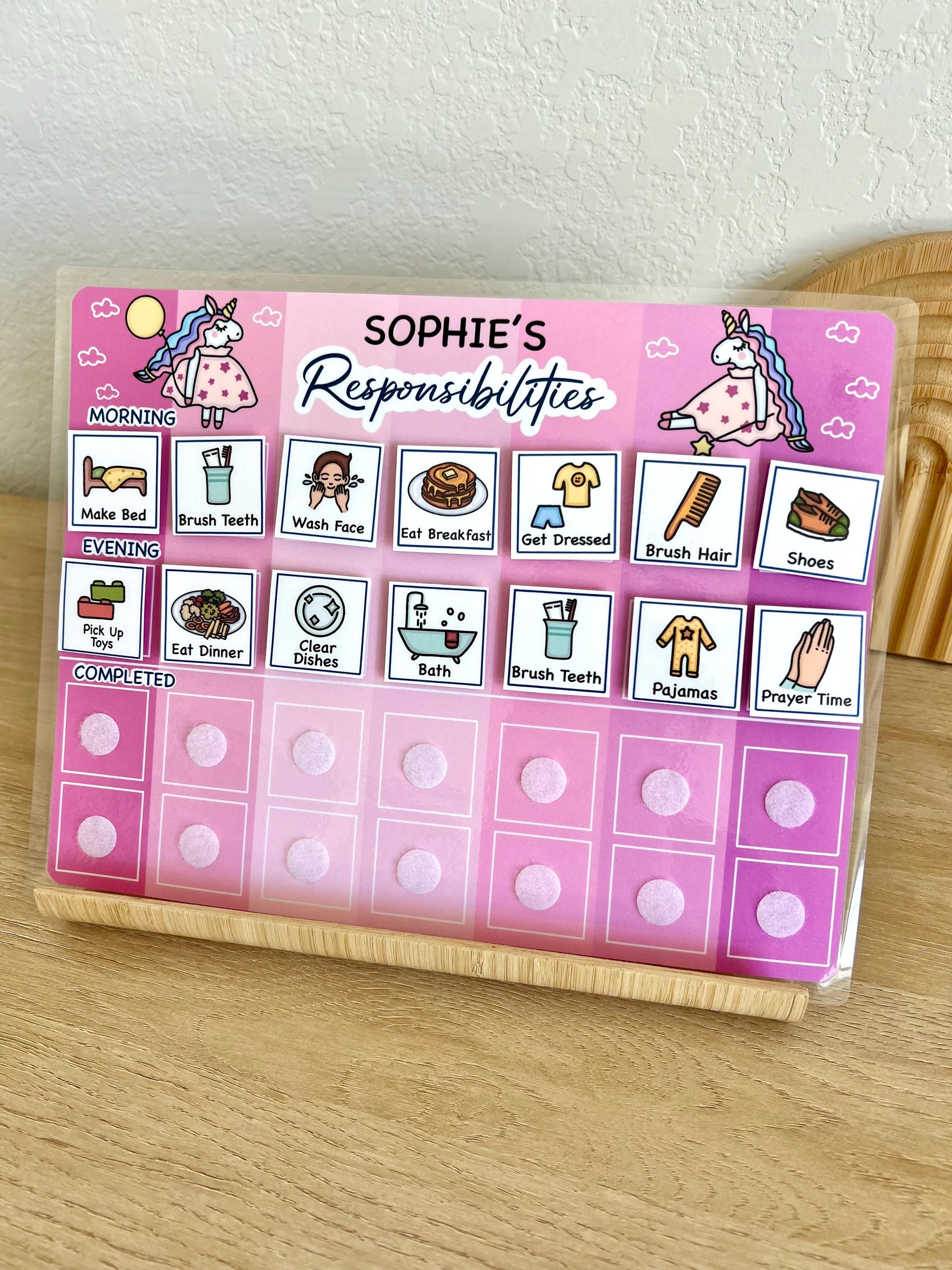 Laminated Kids' Daily Routine Chart: Visual Schedule, Chore Chart - Etsy