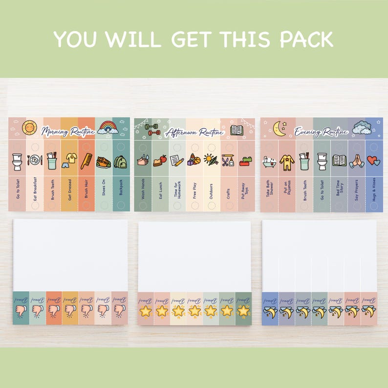 Editable Kids Routine Chart: Morning, Afternoon, Evening Visual ...