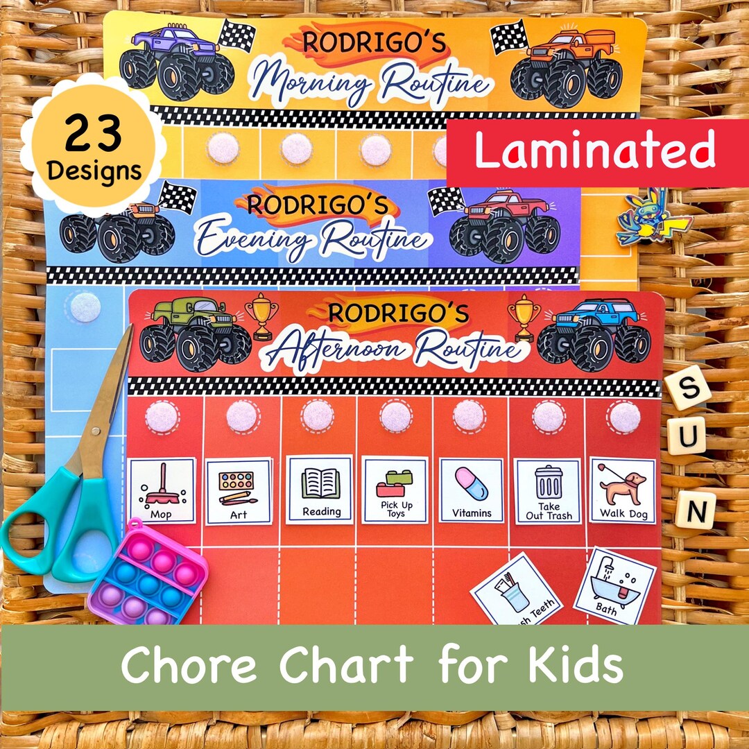 Montessori Kids Routine Chart: Visual Schedule, Chore Chart (8.5x11 ...