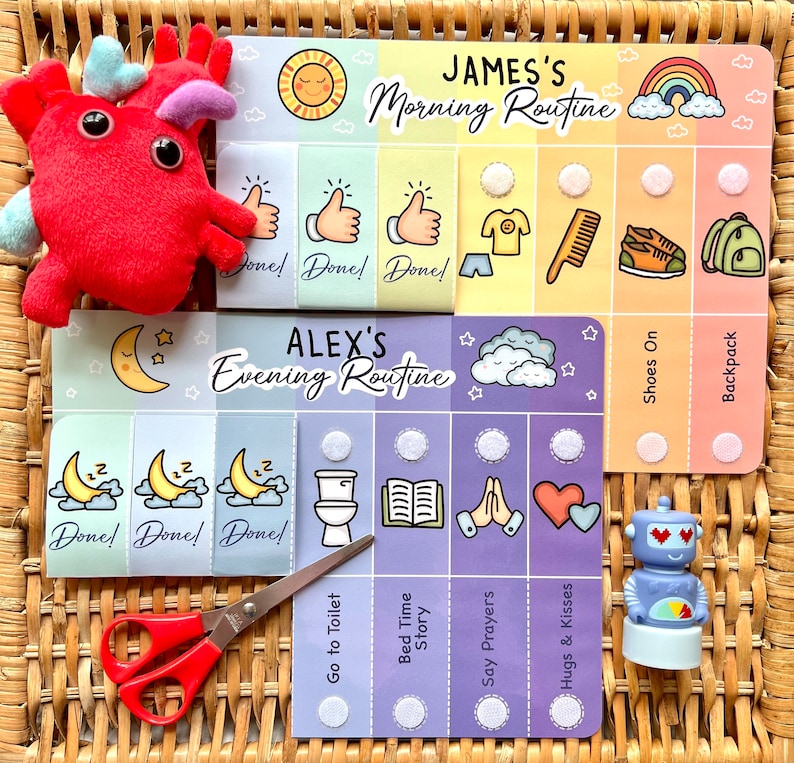 Toddler Routine Chart: Daily Visual Schedule, Montessori Chore Chart ...