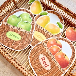 Apple Color Matching Game: Montessori Toddler Busy Book (printable) - Etsy