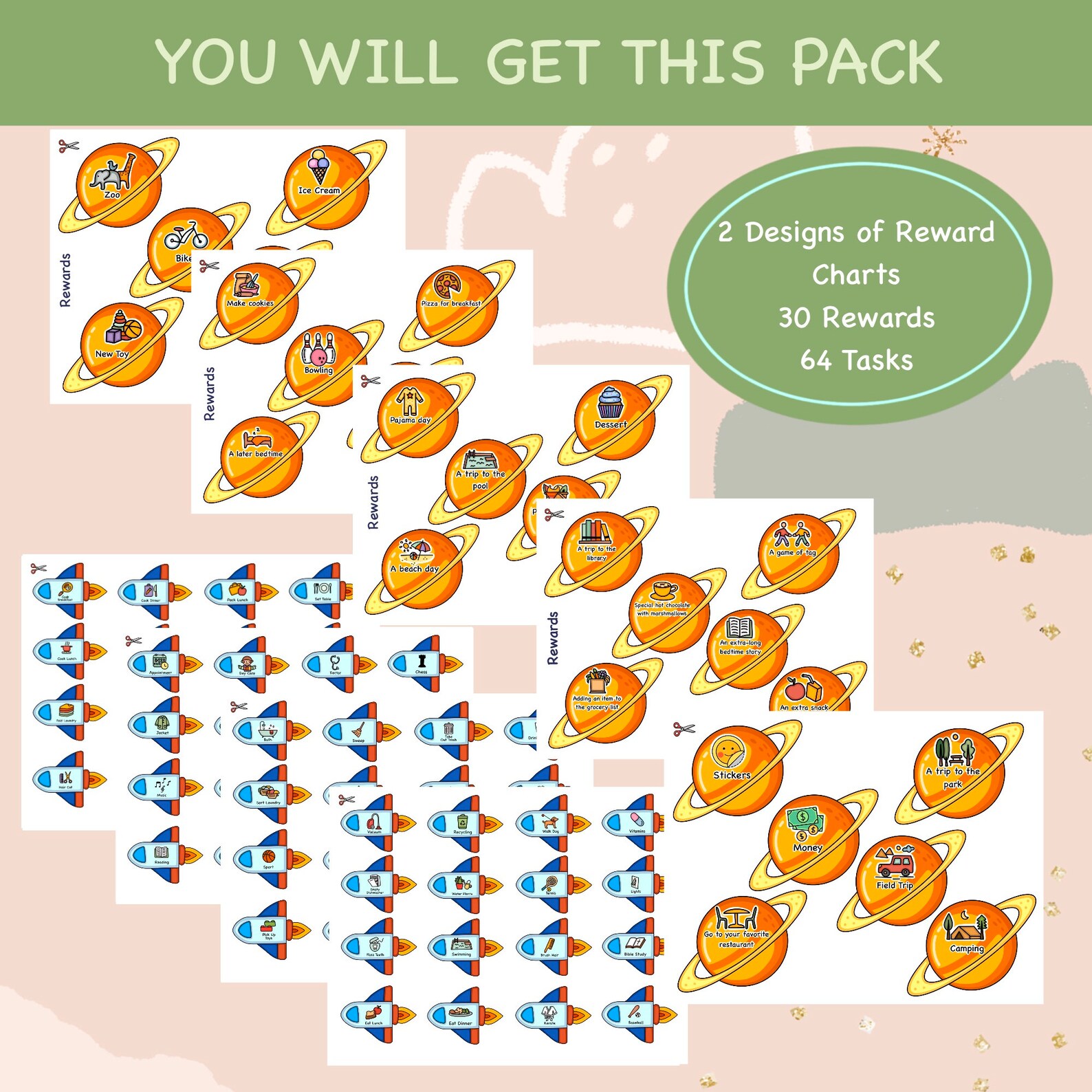 Galaxy Reward Chart for Kids: Printable Chore Chart (digital Download ...
