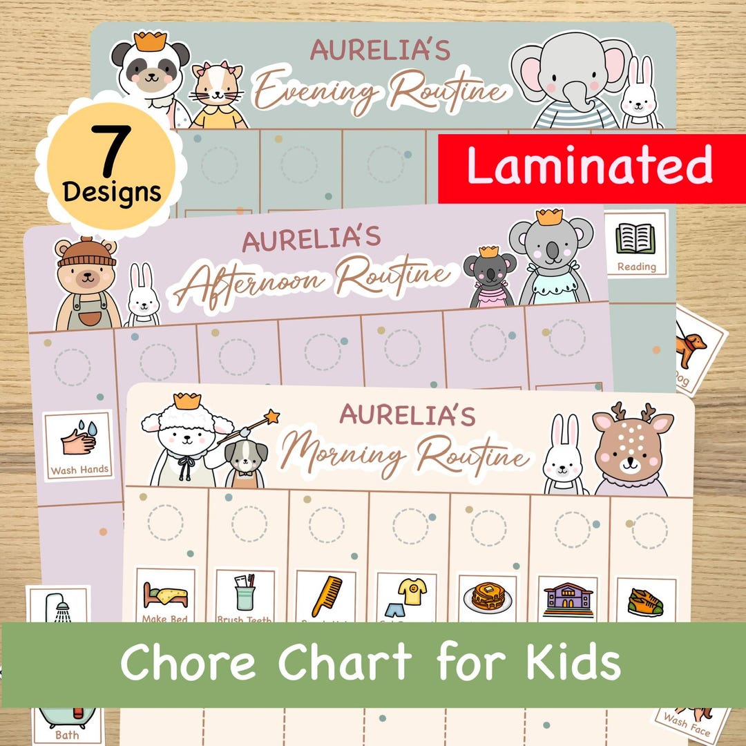 Morning, Afternoon & Evening Routine Chart, Planning Toddler Bedtime ...