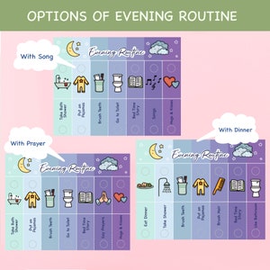 Morning, Afternoon & Evening Routine Chart, Planning Toddler Bedtime ...