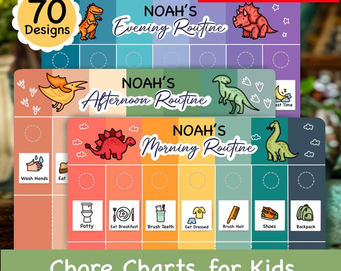 Morning, Afternoon & Evening Routine Chore Chart, Planning Bedtime ...
