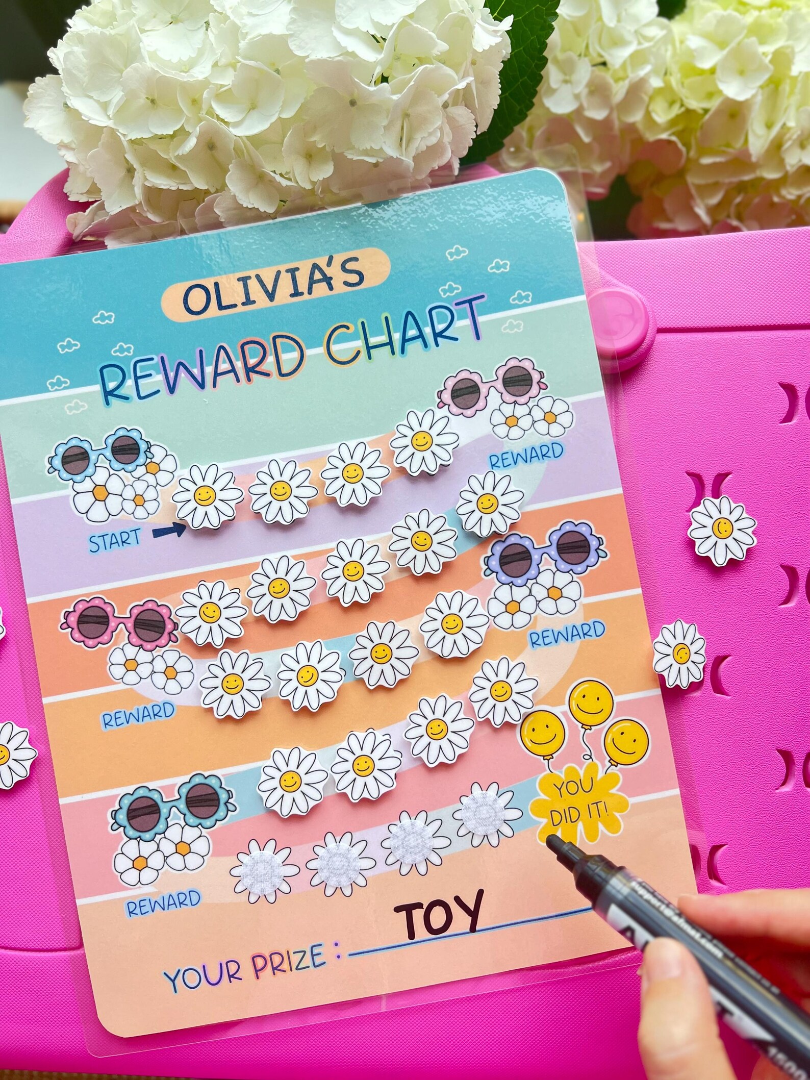 Personalized Kids Reward Chart: Laminated Chore & Goal Tracker - Etsy