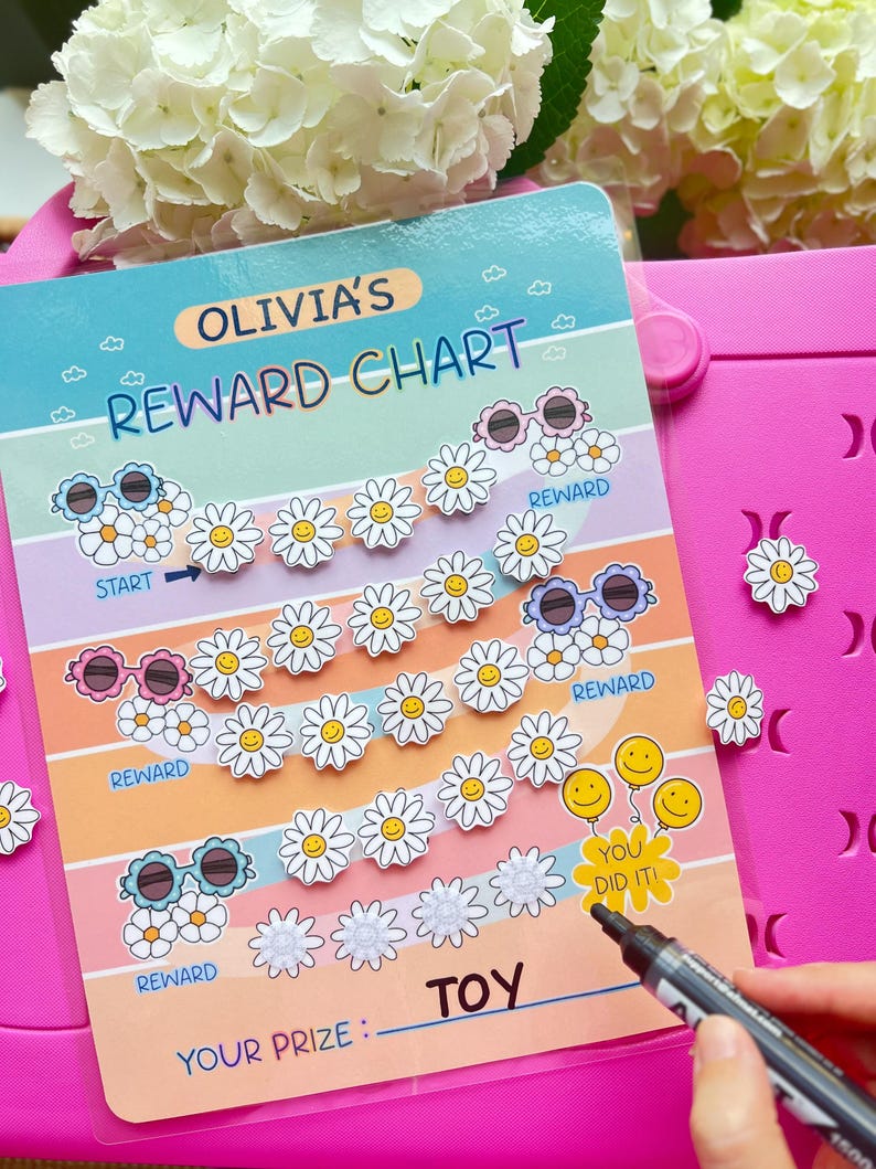 Personalized Kids Reward Chart: Laminated Chore & Goal Tracker - Etsy