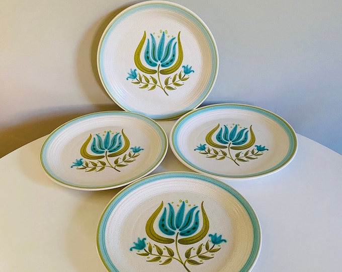 Vintage Franciscan Tulip Time Dinner Plates, Set of 4, Mid Century ...