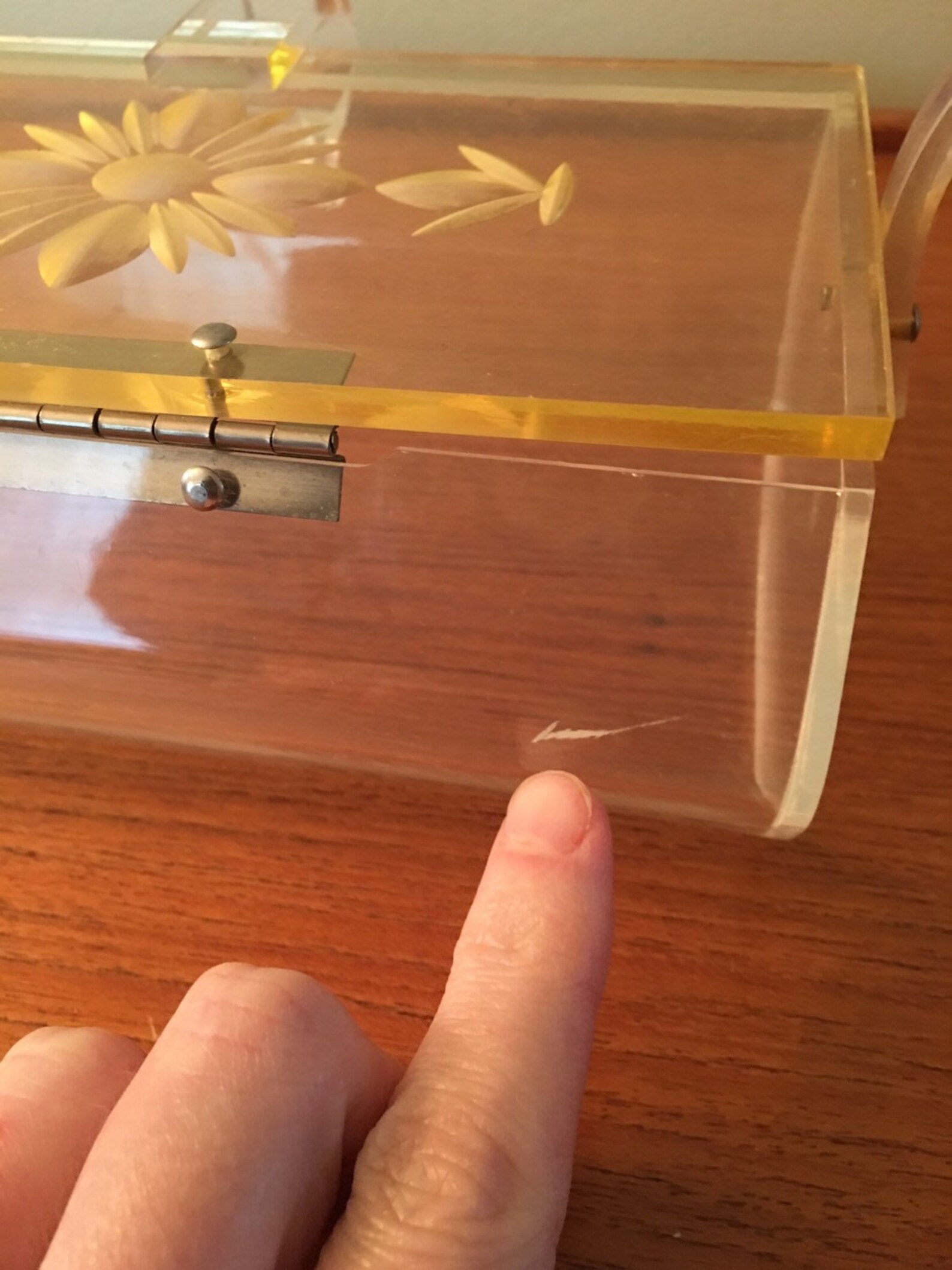 Vintage Lucite Box Purse With Flower Design Lucite Handbag | Etsy