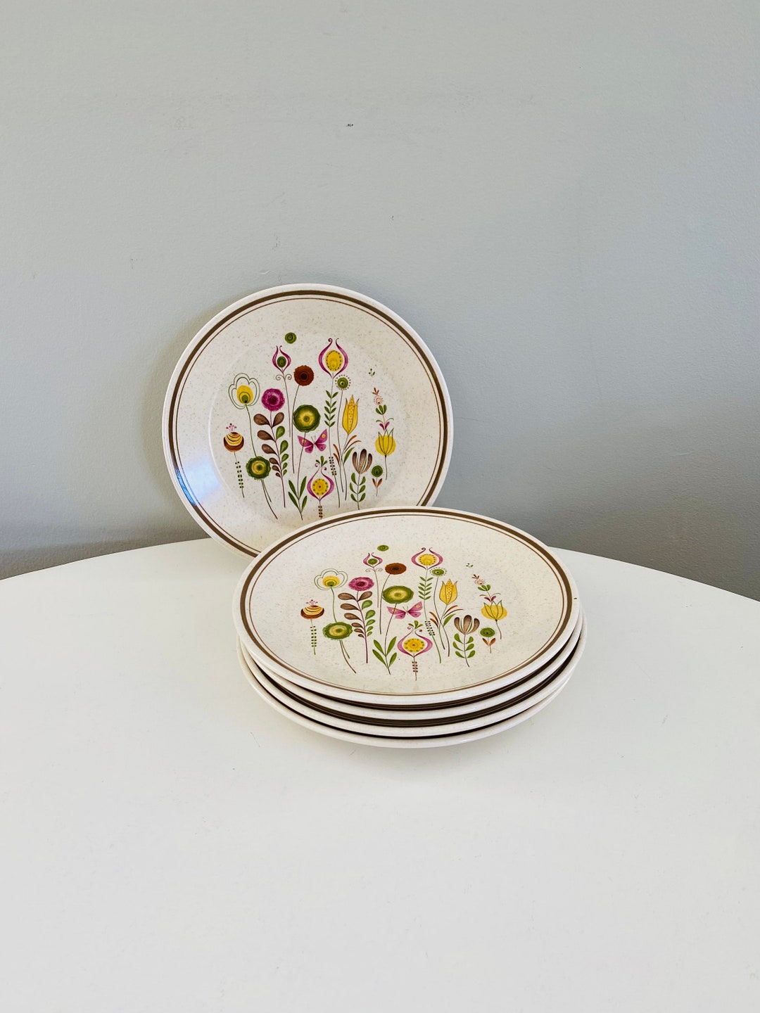 Vintage Temper-ware by Lenox Sprite Pattern Salad Plates, Set of 5, Mid ...