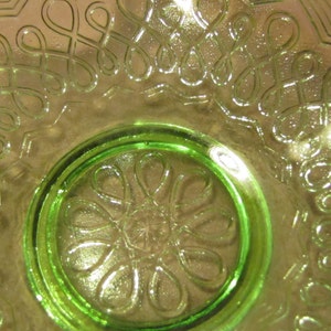Vintage Jefferson Glass Dish, Many Loops, Antique Green Opalescent ...