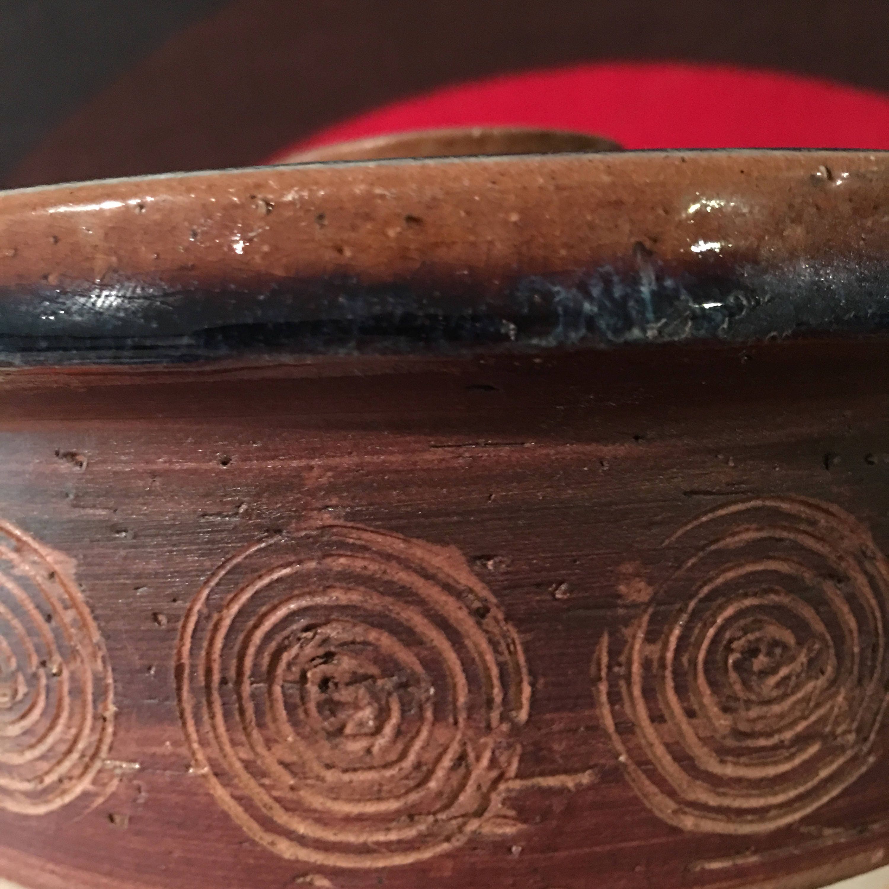 Vintage Danish Modern Studio Pottery Bowl With Lid, Concentric Circles ...