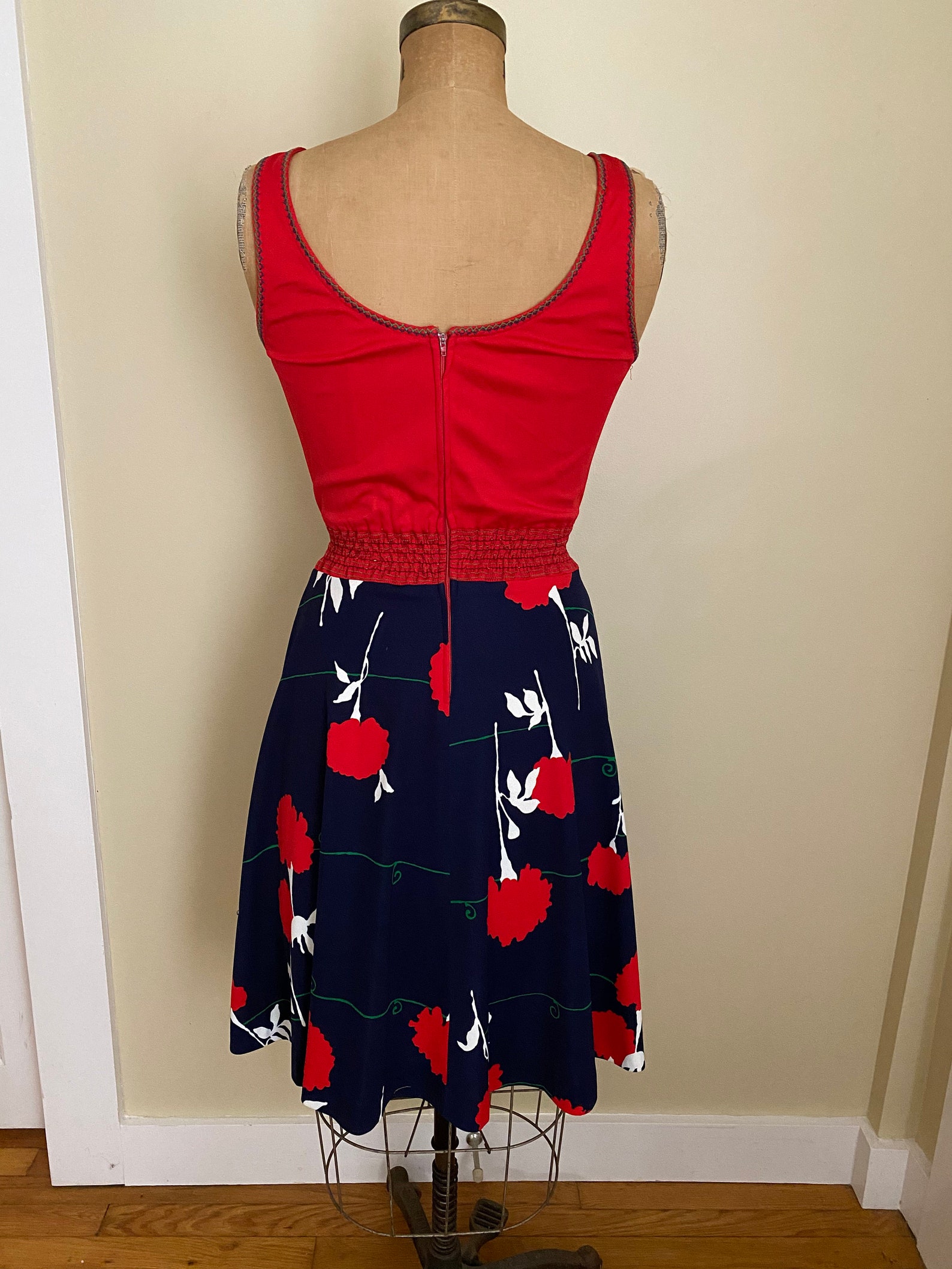 Vintage St. Gillian by Kay Unger 2 Piece Tank Dress, 1970s Mod Floral ...