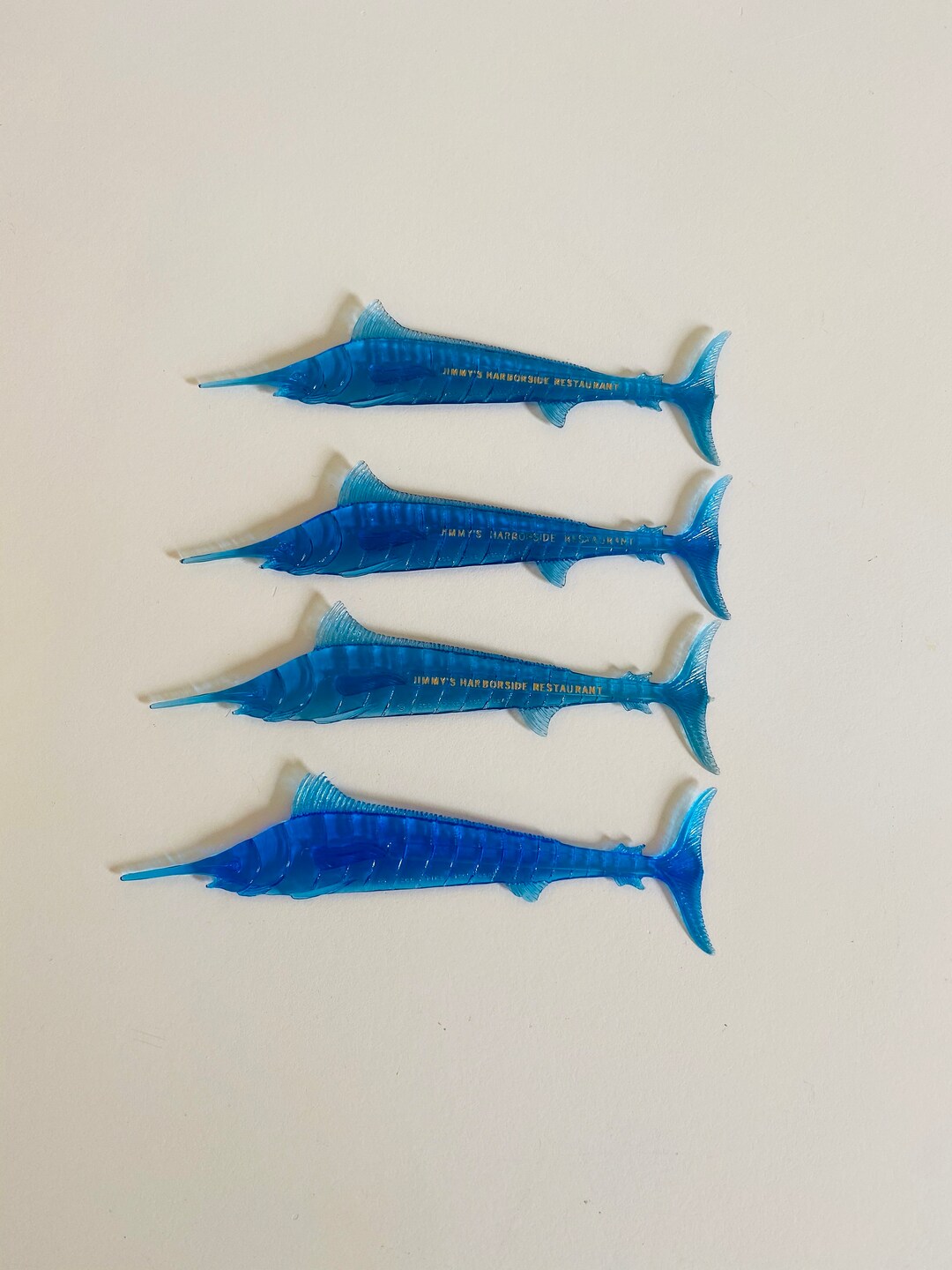 Vintage Blue Marlin Swizzle Sticks, Jimmy's Harbor Side Restaurant ...