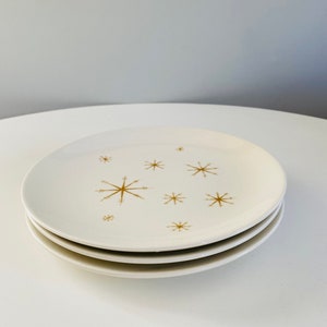 Royal China Star Glow Dinner Plates, Set of 3, Mid Century Dinnerware ...