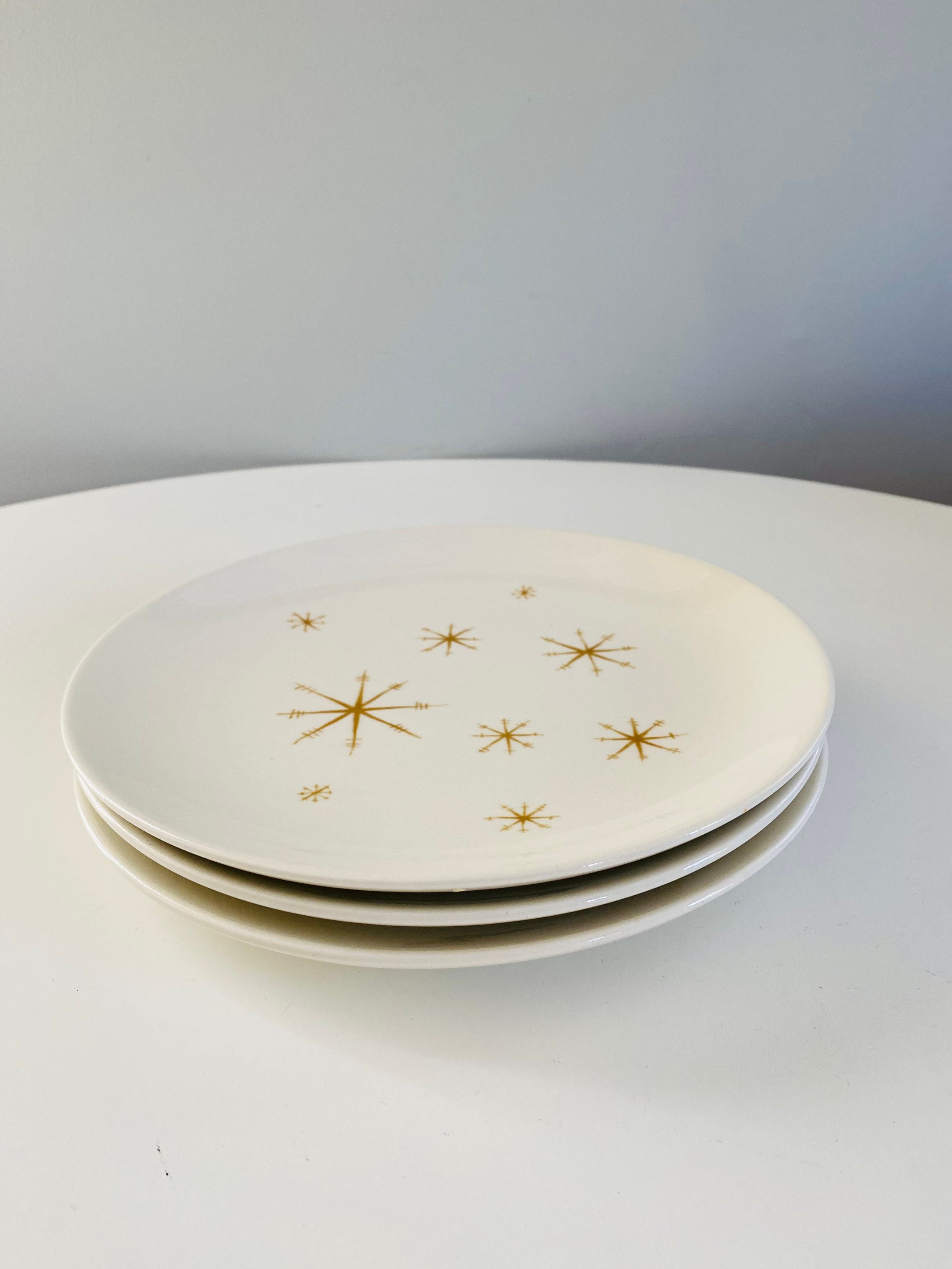 Royal China Star Glow Dinner Plates, Set of 3, Mid Century Dinnerware ...