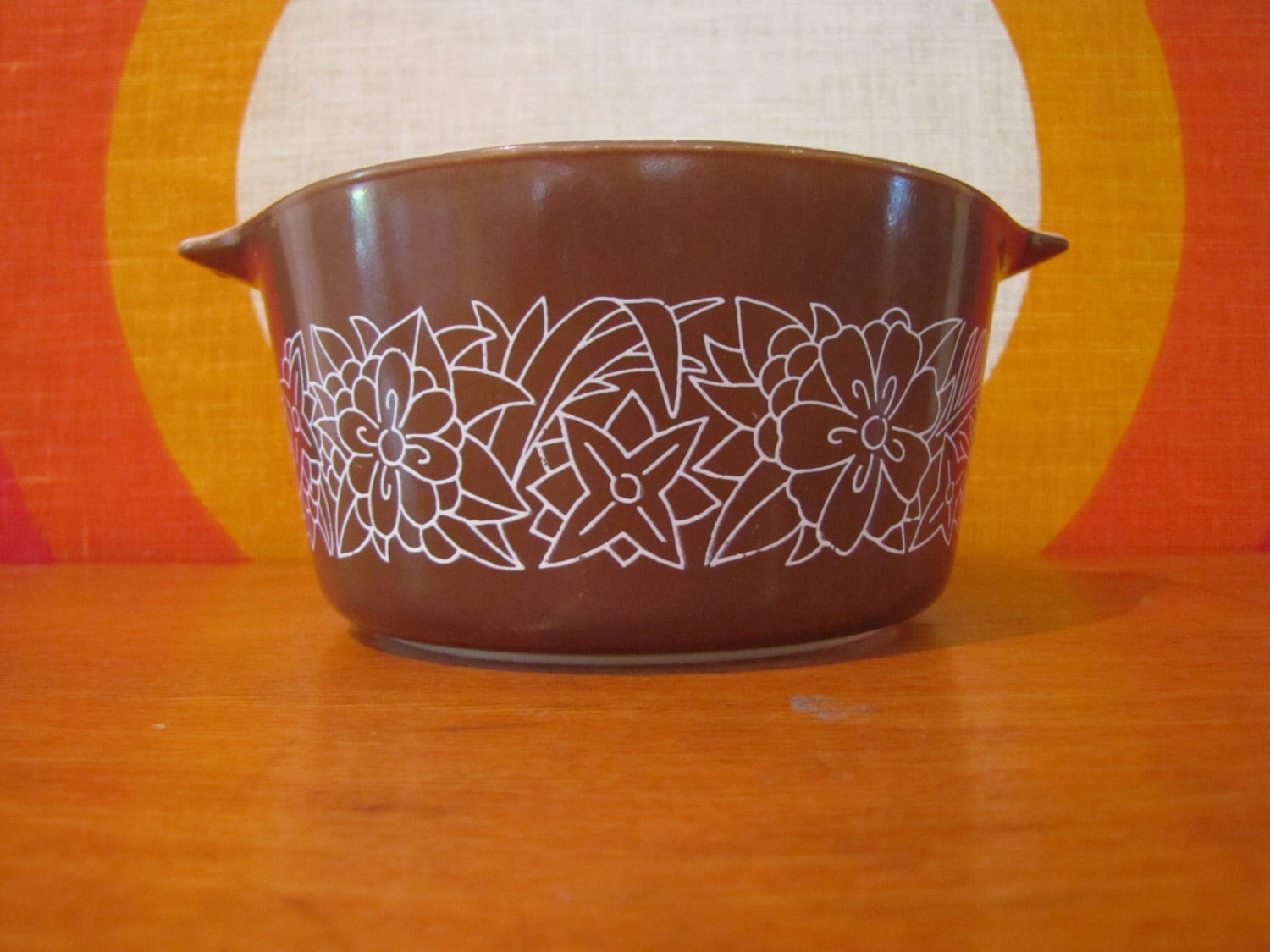 Pyrex Brown Woodland Casserole Dish 473 Brown Flowered | Etsy