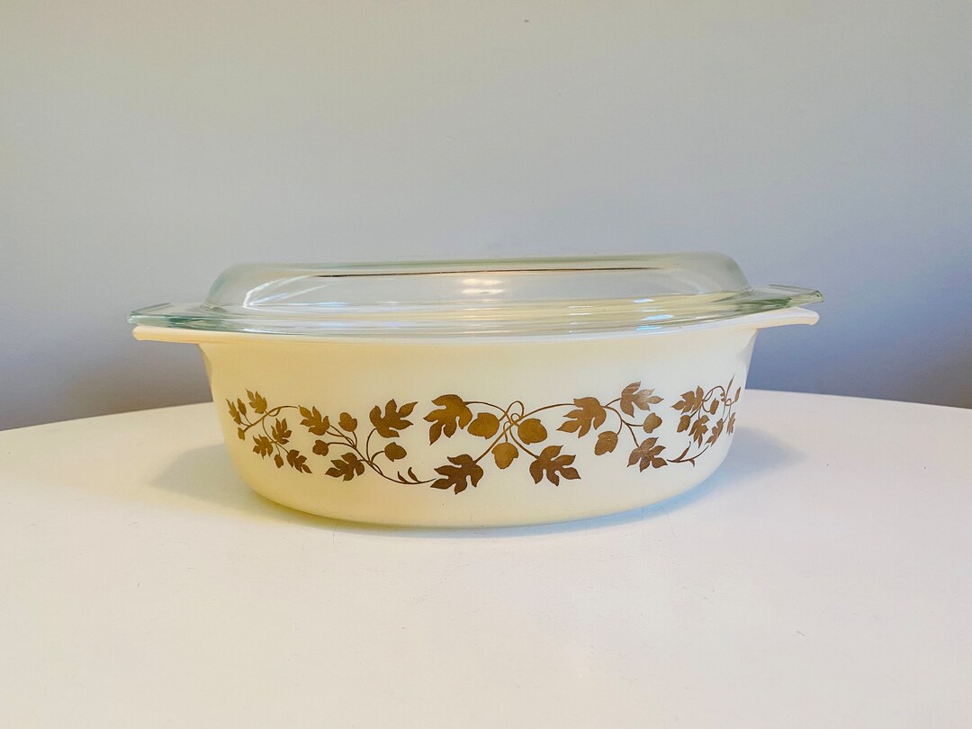 Vintage Pyrex Golden Acorn 045 Casserole Dish With Lid, 2 1/2 Qt, Pyrex ...