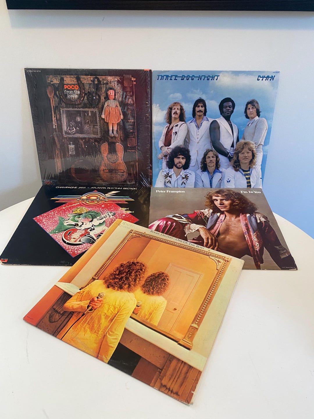 Lot of 5 Vintage 1970s Classic Rock Records, Poco, Three Dog Night ...