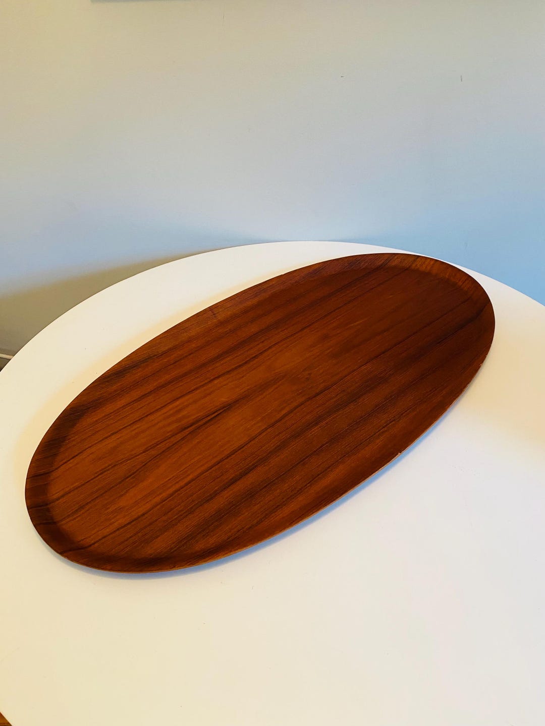 Large Vintage Teak Oval Tray Made in Sweden, Swedish Centerpiece Tray ...